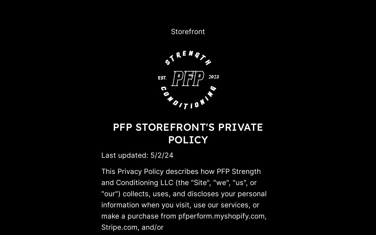 PFP Private Policy